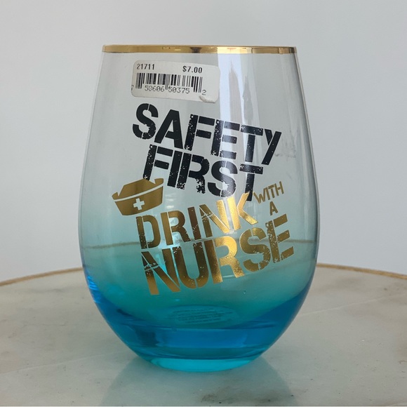 Spoontiques | Dining | Nwt Safety First Drink With A Nurse Stemless ...